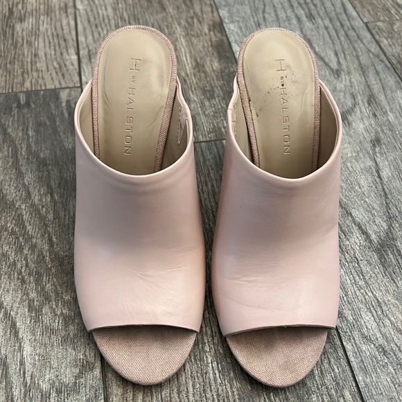 H by Halston | Shoes | H By Halston Blush Heeled Slides | Poshmark